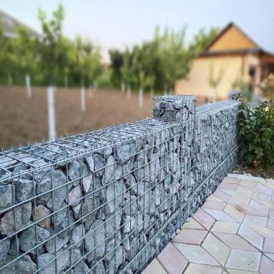 China Galvanized Welded Gabion Cage Retaining Wall Stone Gabion Mesh Garden Fence Rocks Filled Box for Garden Fence for sale