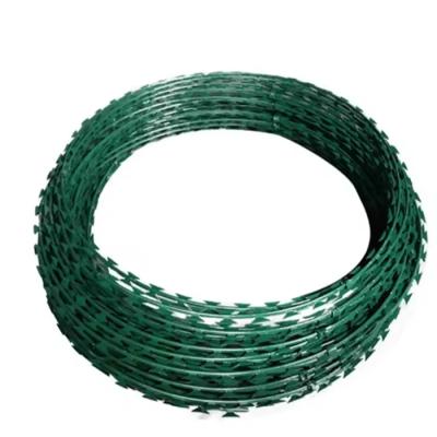 China Premium SUS304 Stainless Steel 2.2mm Wire 18mm Blade BTO-22 Razor Barbed Wire for High-Security Fencing for sale