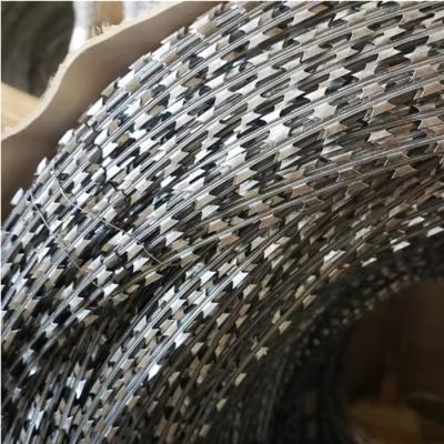 China High Quality Galvanized Stainless Steel Cross Razor Barbed Wire Coil for Protection Razor Barbed Wire for sale