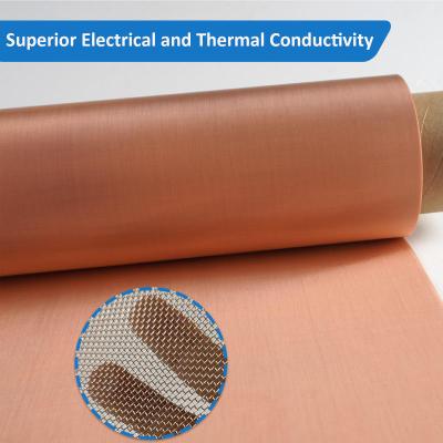 China Custom 99.98% Pure Copper Wire Mesh with 0.08-0.8mm Wire Diameter for EMI/RFI Shielding and Filtration for sale