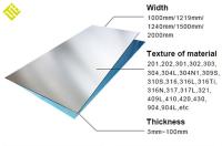 China Cold Rolled 316 Stainless Steel Sheet Metal AISI ASTM 310 Mirror Finish 30mm for sale