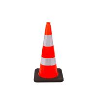 China 75cm Injection Molded PVC Traffic Safety Cone with Black Base for sale