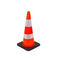 China 75cm Injection Molded PVC Traffic Safety Cone with Black Base for sale