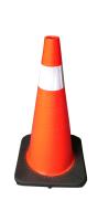 China 28inch Highway Safety PVC Road Cone with Black Base for sale
