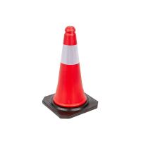 China High Quality 50cm Orange PE Traffic Cone With 10cm Reflective Tape for sale