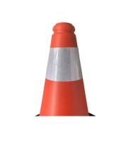 China High Quality 50cm Orange PE Traffic Cone With 10cm Reflective Tape for sale