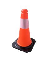 China High Quality 50cm Orange PE Traffic Cone With 10cm Reflective Tape for sale