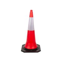China 1M 5KGS Qatar Cheap Red Reflective Traffic Road Safety Cone for sale