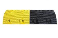 China Temporary Durable Rubber Road Speed Bumps Black & Yellow for sale