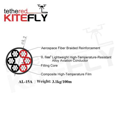 China AL-15A Power Cable 0.5mm² Multi-Strand Alloy Wire Aviation Grade Fiber Braided 5.2mm OD for sale