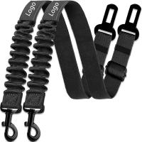 China Safety Adjustable Dog Seat Belts Custom Logo Dog Car Seat Belts Stretchable for sale