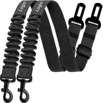 China Safety Adjustable Dog Seat Belts Custom Logo Dog Car Seat Belts Stretchable for sale