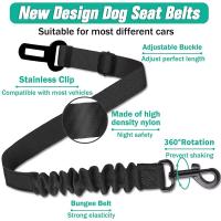 China Safety Adjustable Dog Seat Belts Custom Logo Dog Car Seat Belts Stretchable for sale