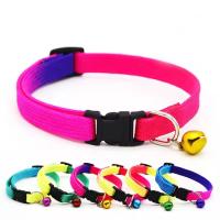 China Nylon Pet Collar Gradient Color Puppy Dog Cat Collar With Bell for sale