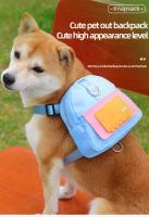 China Colorful Small Dog Backpack Harness Adjustable Pet Harness Backpack With Traction Rope for sale