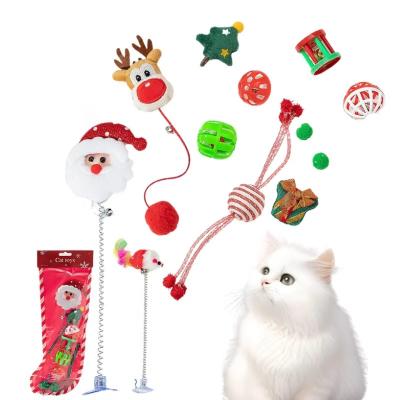 China Plastic Pet Toys 10 Pack Cat Toy Sets Sustainable Christmas Stockings for sale