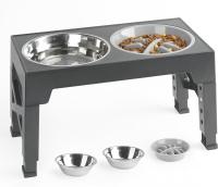 China Adjustable Lifting Elevated Dog Feeder Outdoor Dog Bowls With Stand for sale