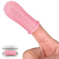 China Soft Dog Toothbrush Finger Brush Silicone Puppy Finger Toothbrush Easy Teeth Cleaning for sale