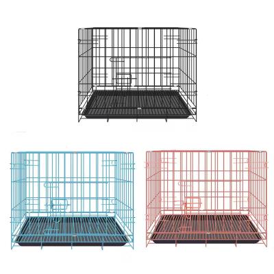 China Quadrate Dog Cat Cages Bottomless Stainless Steel Dog Cages Breathable for sale