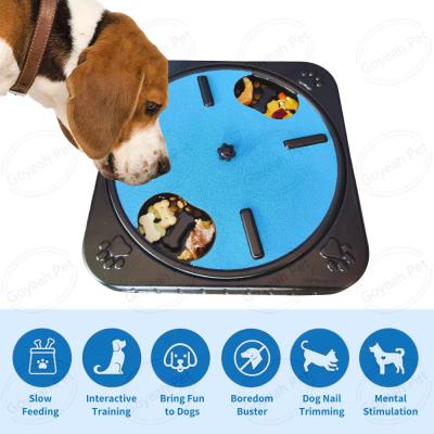 China Rubber Pet Training Products 3 In 1 Dog Food Puzzle Toys Dog Nail File Scratch Board for sale
