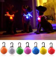 China Customized Flashing Dog Collar Tags Red / Blue / Yellow / Green Flashing Safety Lights For Dogs for sale