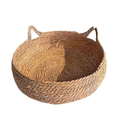 China Removable Straw Pet Bed Warm Cat Rattan Bed Washable Four Seasons Universal for sale