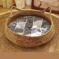 China Removable Straw Pet Bed Warm Cat Rattan Bed Washable Four Seasons Universal for sale