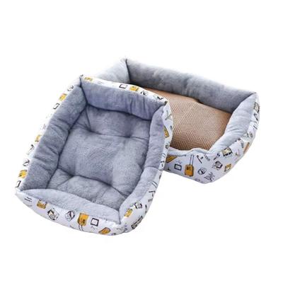 China Textured Wave Pet Sofa Beds Washable Large Rectangle Dog Bed Comfortable  for sale
