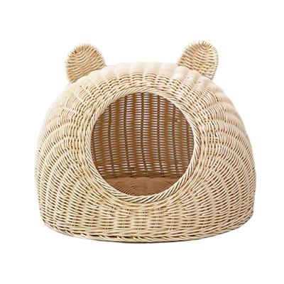 China Handmade Woven Dog Cave House Cute Rattan Cat Nest Indoor for sale