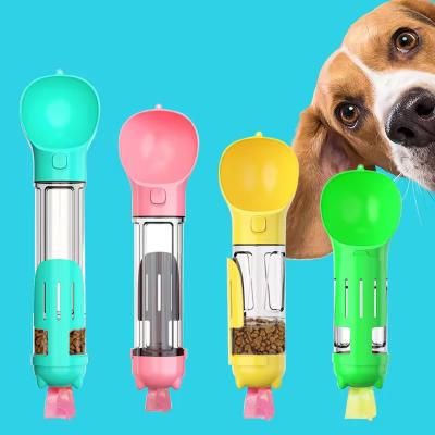 China 4 In 1 Dog Travel Bottles Leak Proof Portable Dog Water Dispenser Multifunctional With Poop Bag for sale