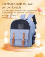 China Large Capacity Breathable Pet Backpack Oxford Travel Cat Backpack for sale