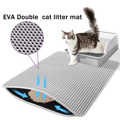 China Washable Pet Accessories Double Layer Cat Litter Trapping Mat Waterproof for sale