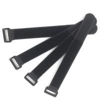 China Black Hook And Loop Cable Straps Nylon Self Gripping Straps Reusable For USB Cables for sale