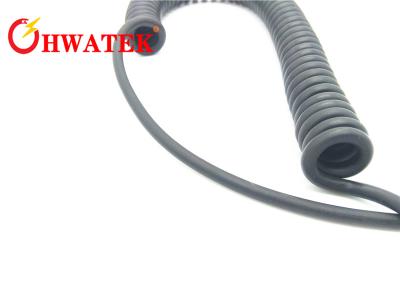China Retractable Spiral Power Cable with PUR Sheath - 300V Rating, -40°C to 80°C Temperature Range for sale
