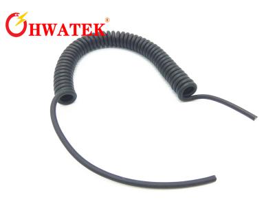 China Shielded Retractable Spiral Power Cable with PUR Sheath for Vehicles - 300V Rating, -40℃ to 80℃ Temperature Range for sale