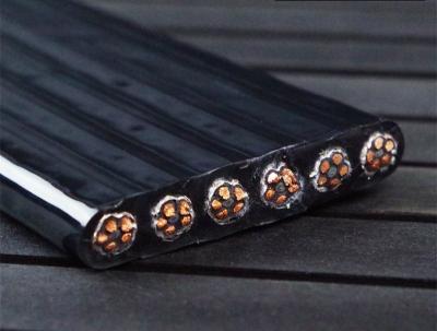 China UL2468 Screened Copper Conductor Flat Electrical Cable 300V 105℃ PVC Insulation for Crane Applications for sale