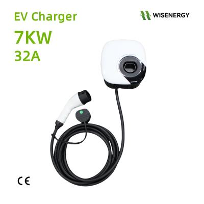 China 7Kw High Power Output Outdoor IP55 Rated GBT/Type2/Type1 Interface Electric Car Charging Station EV Charger for sale