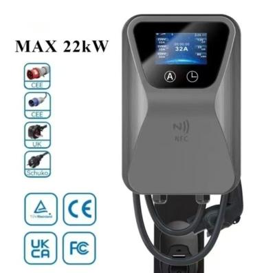 China 22kW Fast Charging Wall-mounted EV Charging Station with 4G Remote Technology and Type 2 GB/T 32A Interface for sale