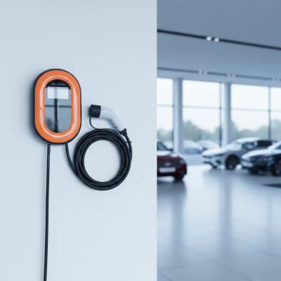 China 22kW EV Charger with Interactive LCD Touch Screen and IP54 Protection Type 2 Wallbox Charger for sale