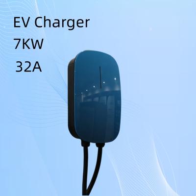 China 7kW 32A Wall-mounted EV Charger with Type 2 IEC 62196-2 Interface and CE Certified for VinFast Cars for sale