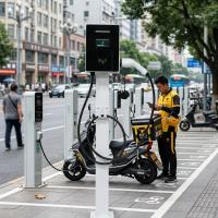 China E-Motorcycle DC Charging Pile with 3-9 Minute Fast Charge Multi-Modal Startup and Smart Insulation Detection for Home and Commercial Use for sale