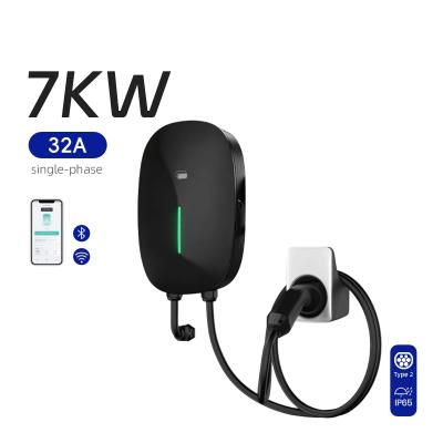 China Quality 7kW Fast Charger Type 2 Connector Rapid AC Charging System Home Garage Apartment Parking EVSE Management Station for sale