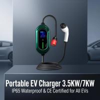 China 7KW/3.5KW Portable EV Charger with LCD Display and IP55 Waterproof Rating for New Energy Vehicles for sale