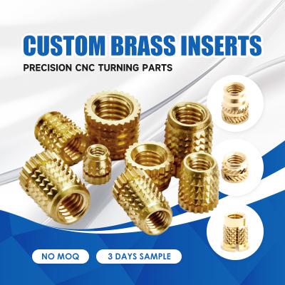 China Lead Free Eco Brass Heat Set Inserts RoHS Compliant Custom Thread Precision Fasteners for sale