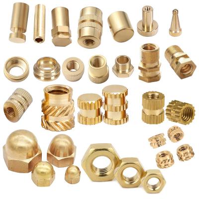 China High Torque Brass Knurled Insert Nuts Custom Diamond Straight Thread Precision Fasteners for sale