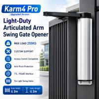China Karm4 Pro 24V Articulated Arm Swing Gate Opener 250KG with Access Control and Anti-Pinch Protection for sale