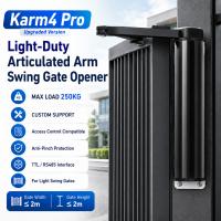 China Karm4 Pro 24V Articulated Arm Swing Gate Opener 250KG Access Control Anti Pinch Protection for sale