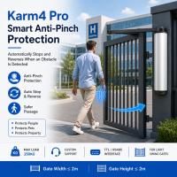 China Karm4 Pro 24V Articulated Arm Swing Gate Opener Access Control Anti Pinch Industrial Gate Opener for sale
