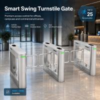 China SUS304 Stainless Steel Swing Turnstile with Acrylic Swing Arm and Anti-Tailgating Swing Barrier Gate for Pedestrian Access Control for sale