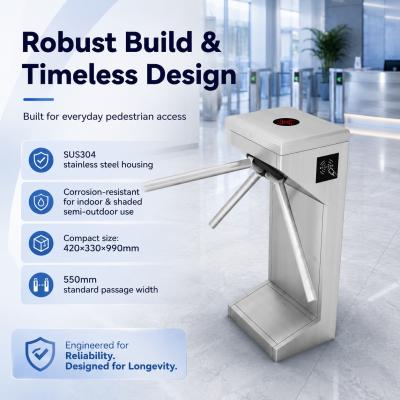 China Industrial-Grade Tripod Turnstile Gate with Anti-Collision Protection for High-Traffic Access Control for sale